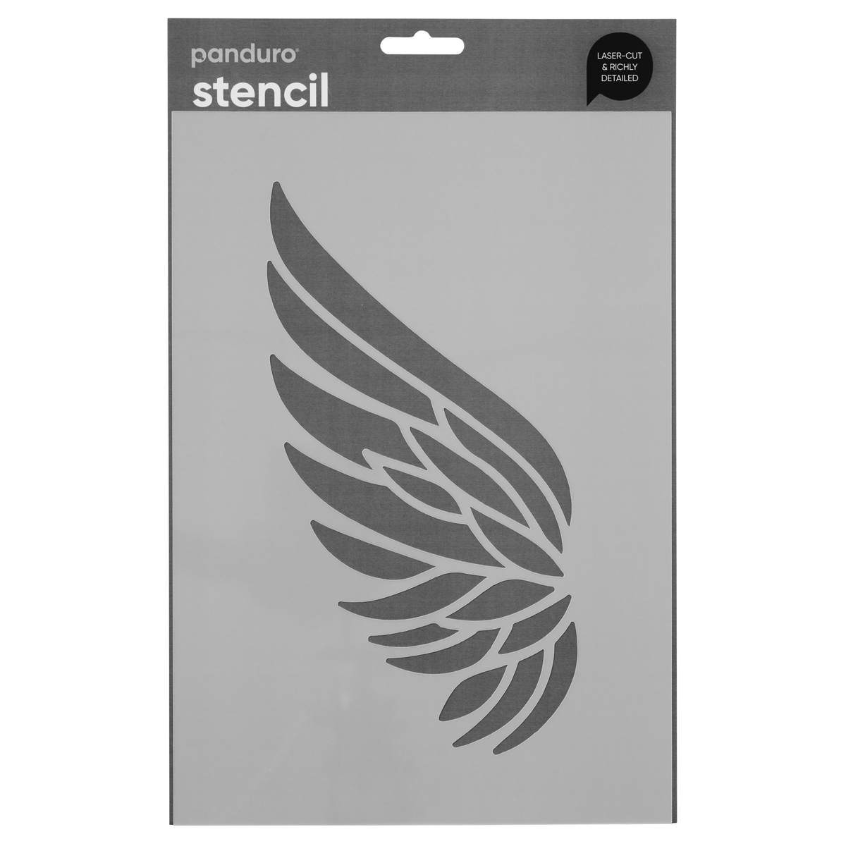 Sjablong A4, stensil med en stor vinge | Panduro ® | Kreatima