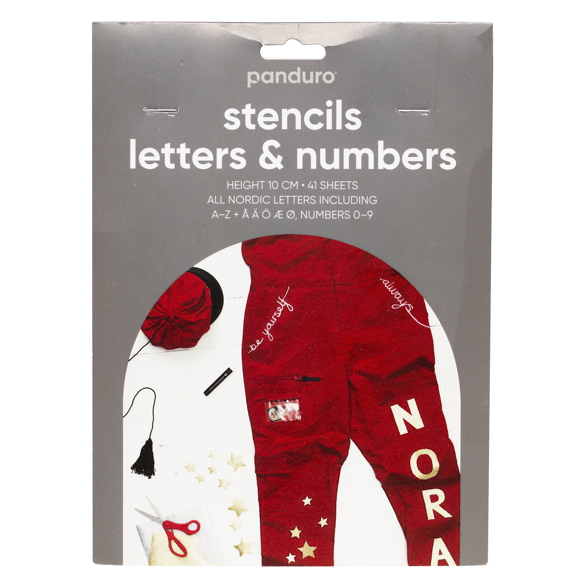 Schabloner stenciler av plast, A–Z, Å, Ä, Æ, Ö, Ø + 0–9, 10 cm höjd ...