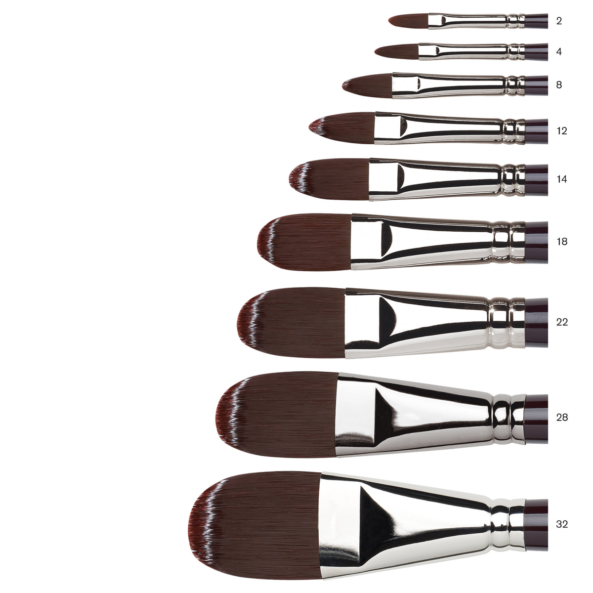 Winsor & Newton Galeria Filbert 2, rundad syntetpensel med långt skaft ...
