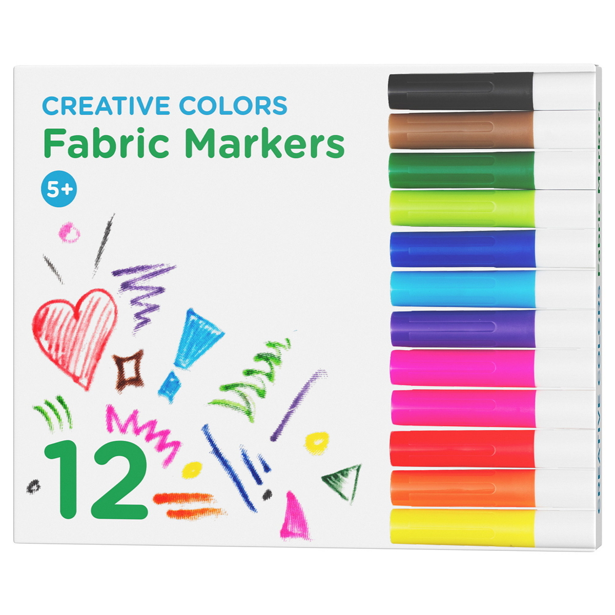 Textilfärgspennor för barn 12-pack | Panduro ® | Kreatima